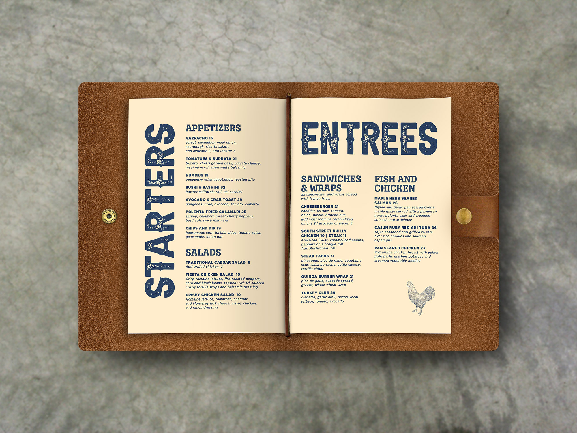 Formal Menu Cover (#0182) - Cleveland Menu Printing