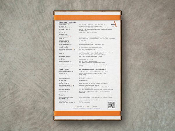 Menu Board (#0228) - Cleveland Menu Printing