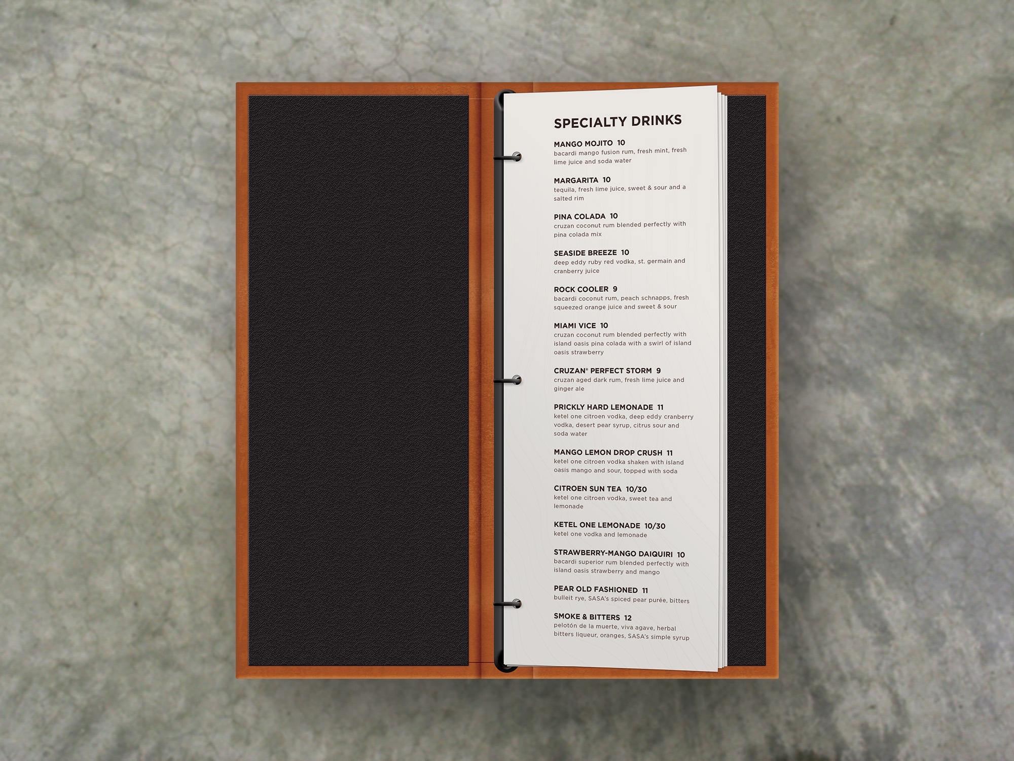 Bar / Cocktail / Dessert Menu (#0242) - Cleveland Menu Printing
