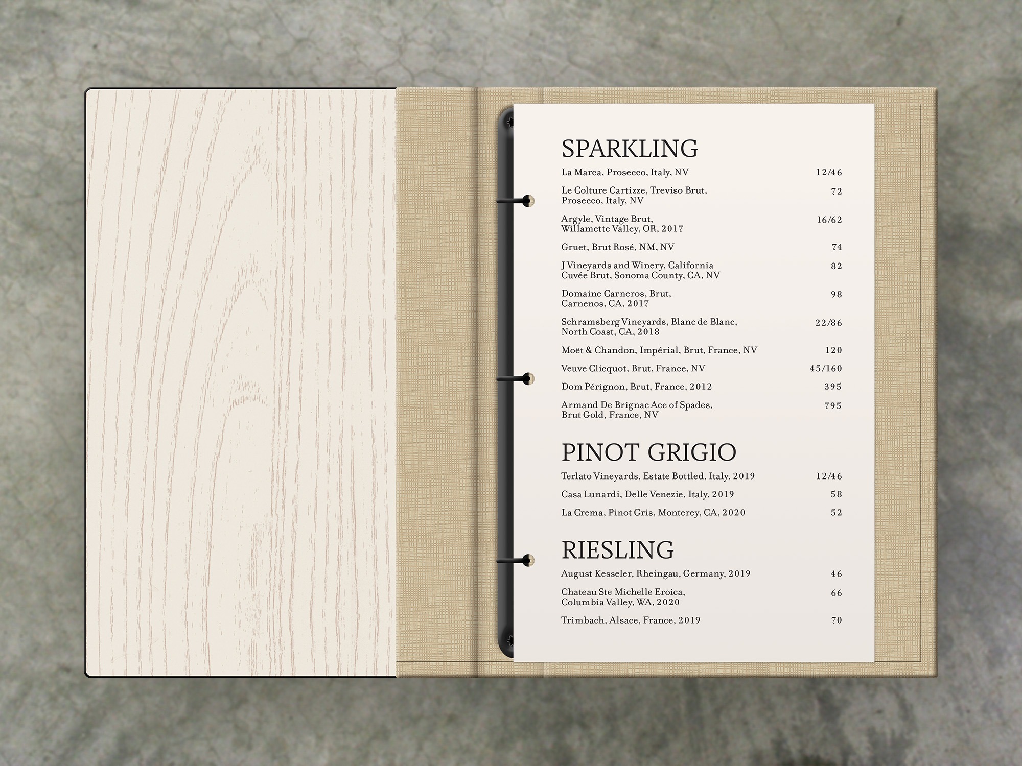 Bar / Cocktail / Dessert Menu (#0259) - Cleveland Menu Printing